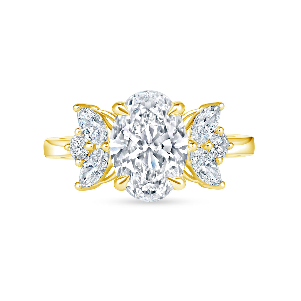 The Cleo: 3CT Oval Cut Diamond in 14K Gold – Sioro Jewelry